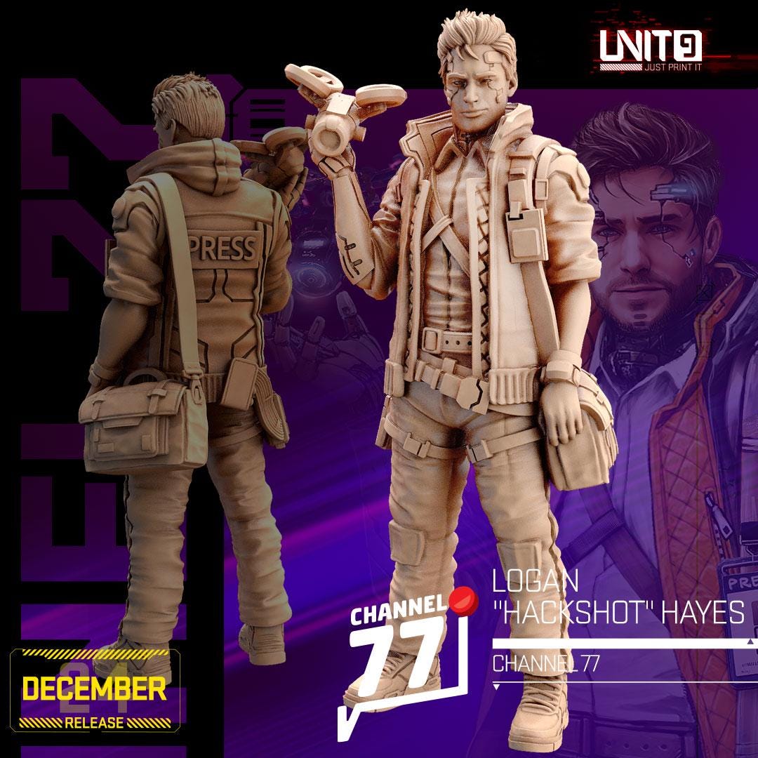 32mm Cyberpunk Logan Hayes by Unit 9 Tabletop Pathfinder Fantasy ...