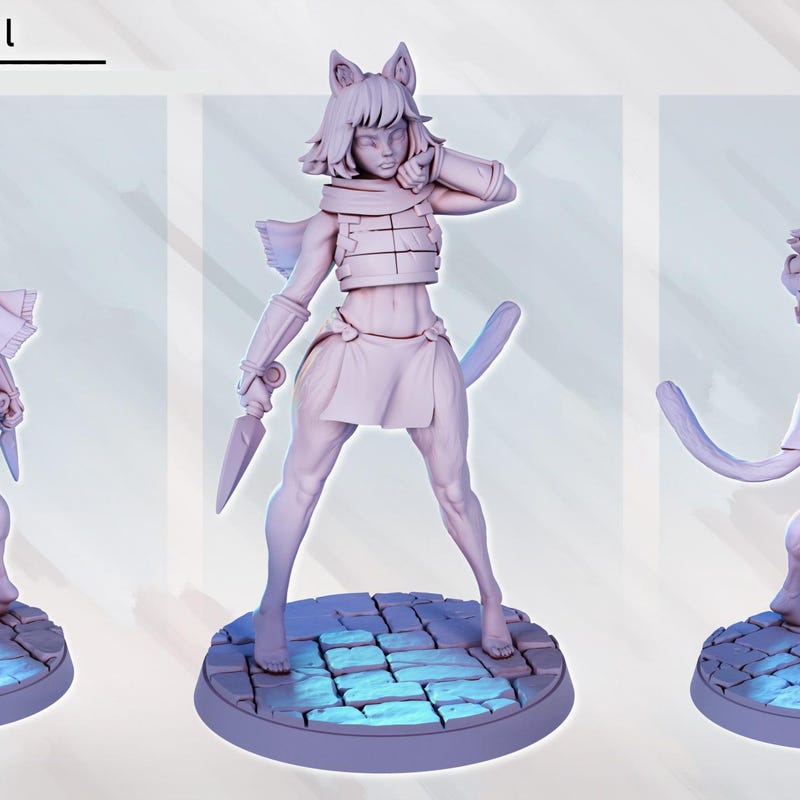 Dnd Tabaxi Rogue Figure - Etsy