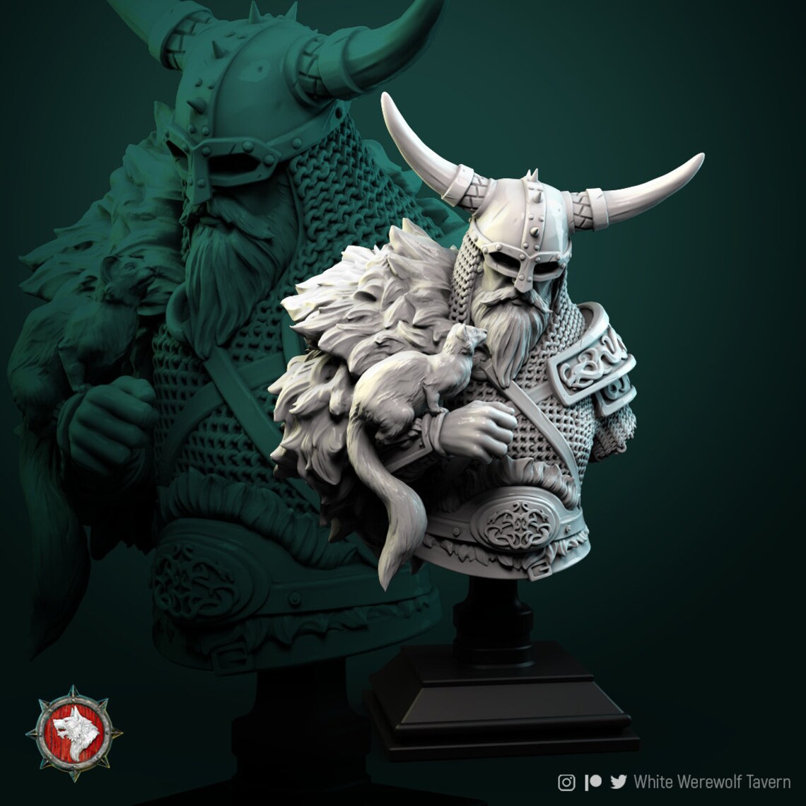 Kolgrim Viking Bust by White Werewolf Tavern Tabletop D&D Fantasy Resin ...