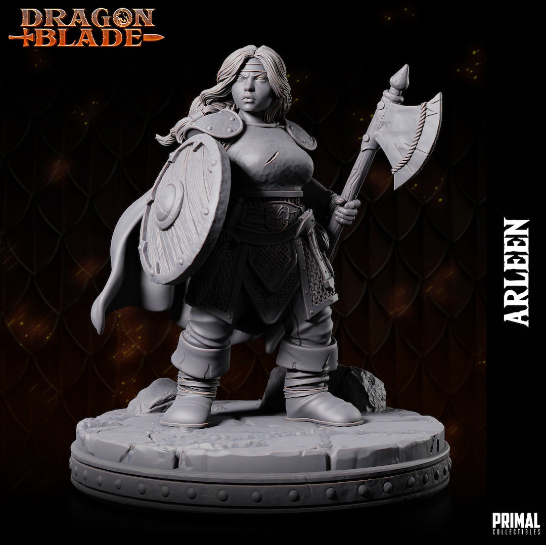 32/75mm Female Dwarf Arleen Dragonblade by Primal - Etsy