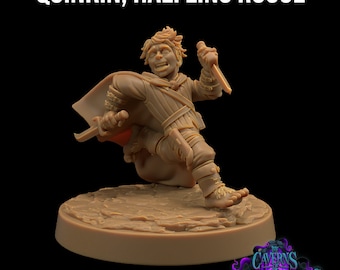 Halfling Rogue Assassin Thief Miniature 28mm 32mm Scale 8K Resin 3D ...