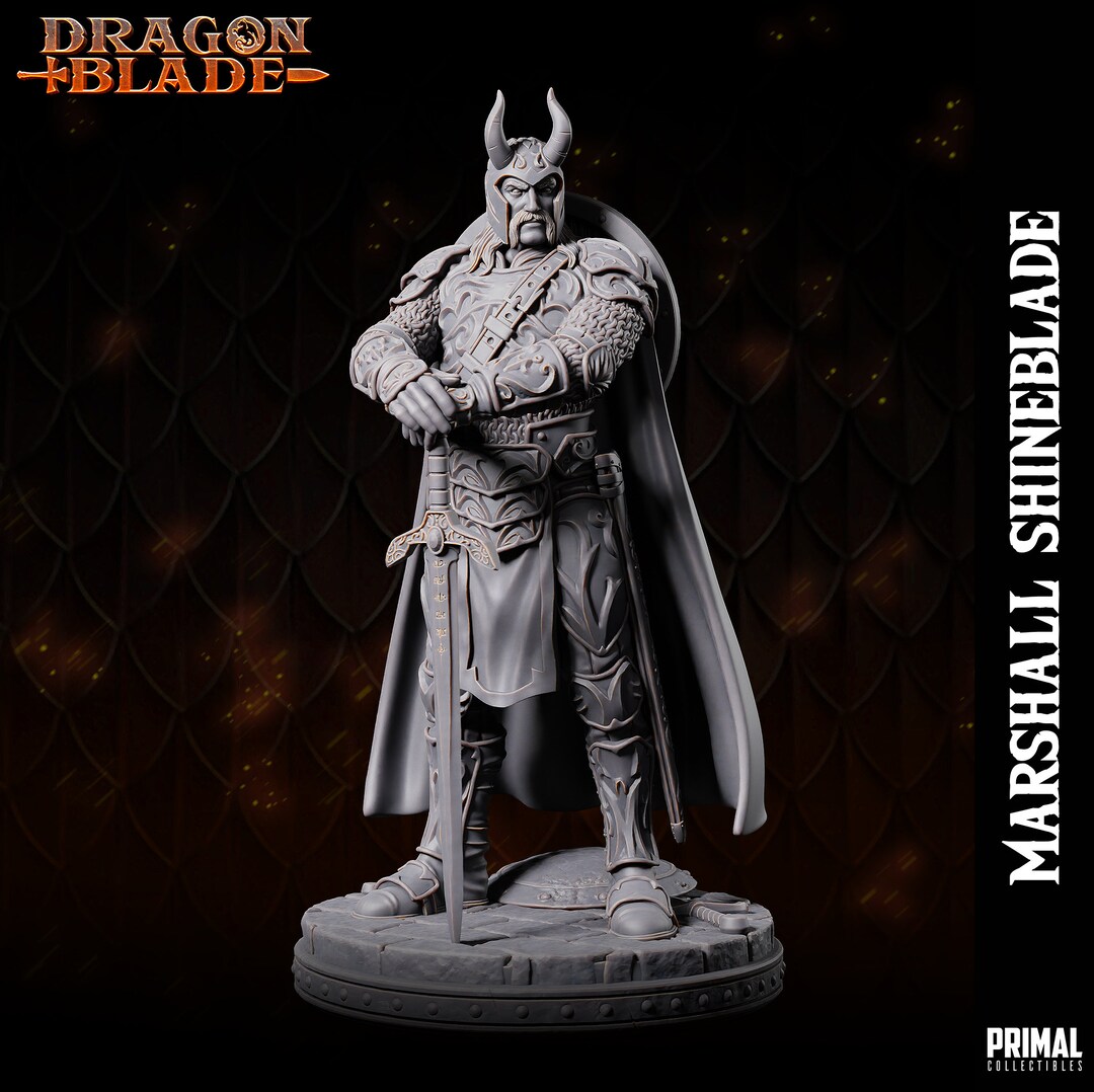 32/75mm Male Knight Marshall Shineblade by Primal Collectibles Tabletop ...