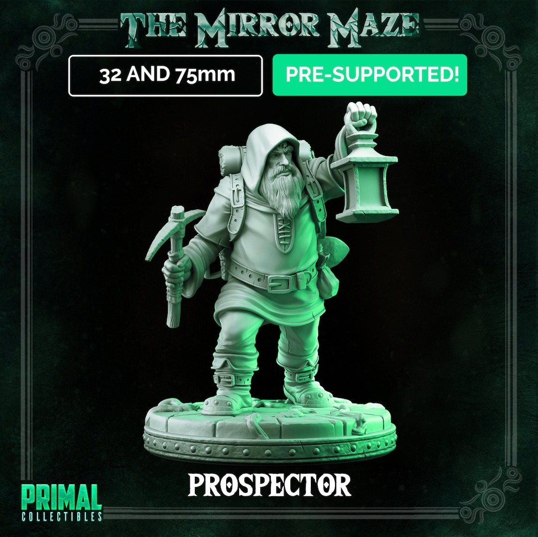 32/75mm Dwarf Prospector - the Mirror Maze by Primal Collectibles ...