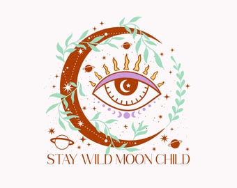 Boho Mystical Clipart Celestial PNG Bundle Spiritual Witchy Graphics ...