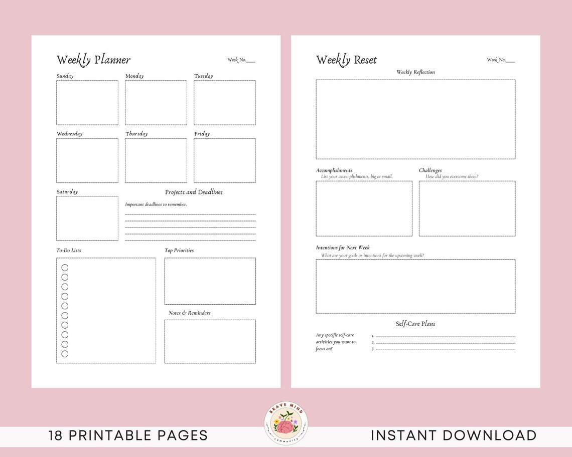 365 Days Journal Printable, Mental Health Journal, Bullet Journal ...