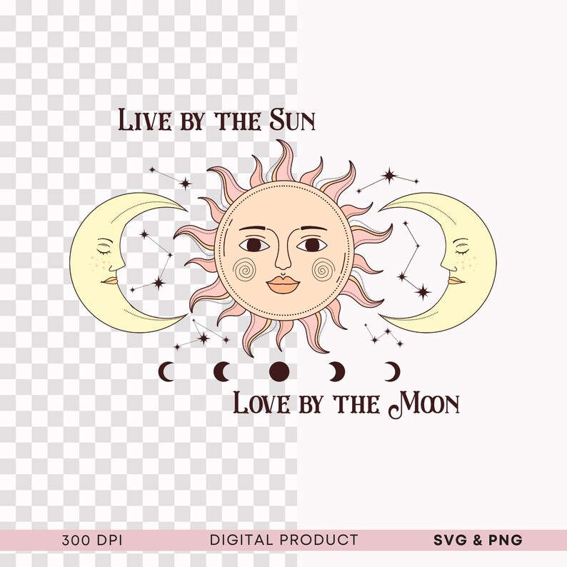 Boho Celestial SVG Clipart Illustration Celestial Clipart Affirmation ...