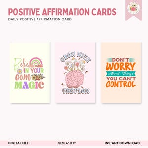 Positive Affirmation Card Mental Health Card Positivity Printable Card ...