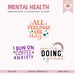 Mental Health Clipart Illustration Bundle Positive Quotation for POD ...