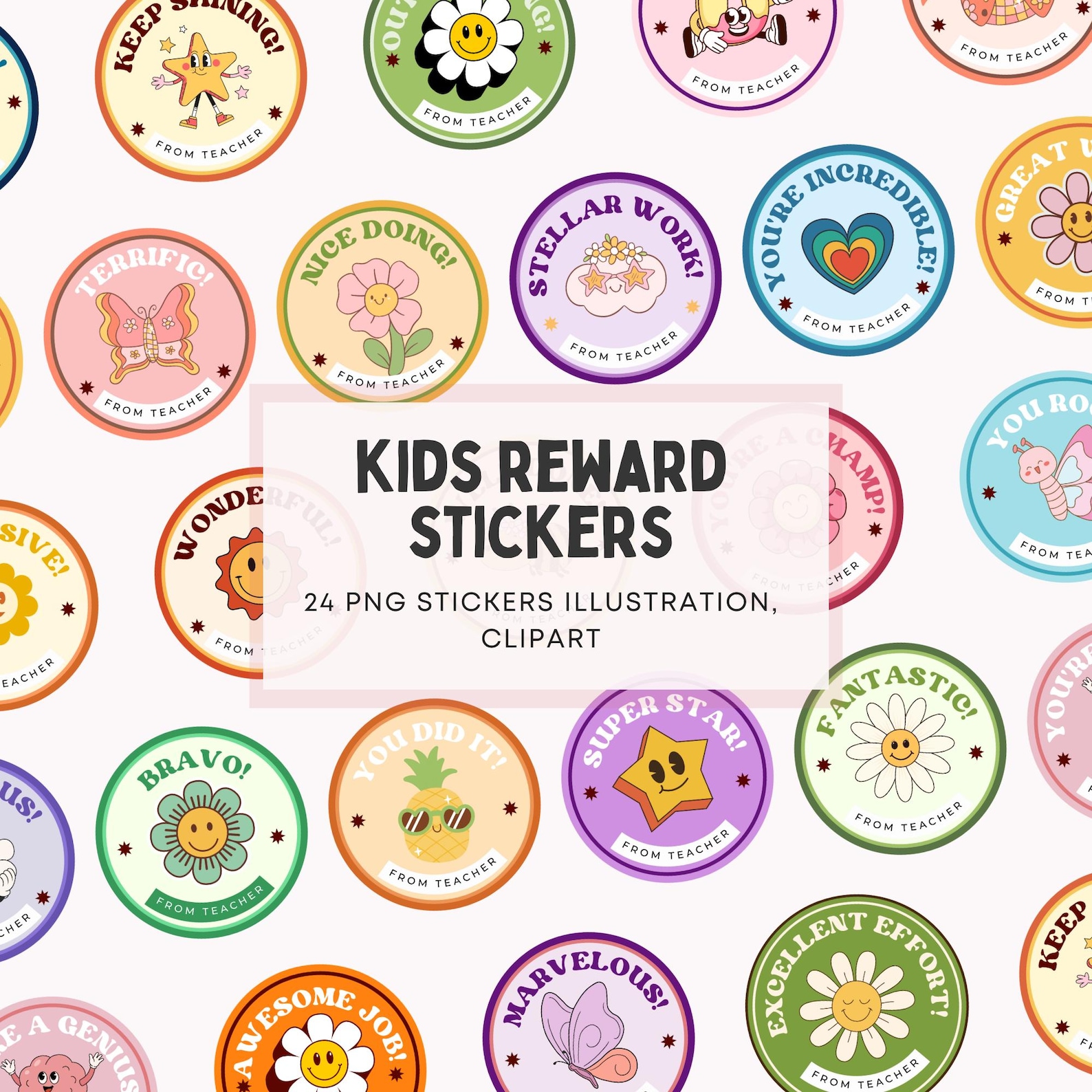 Classroom Reward for Preschooler Stickers PNG Motivational Reward Chart ...