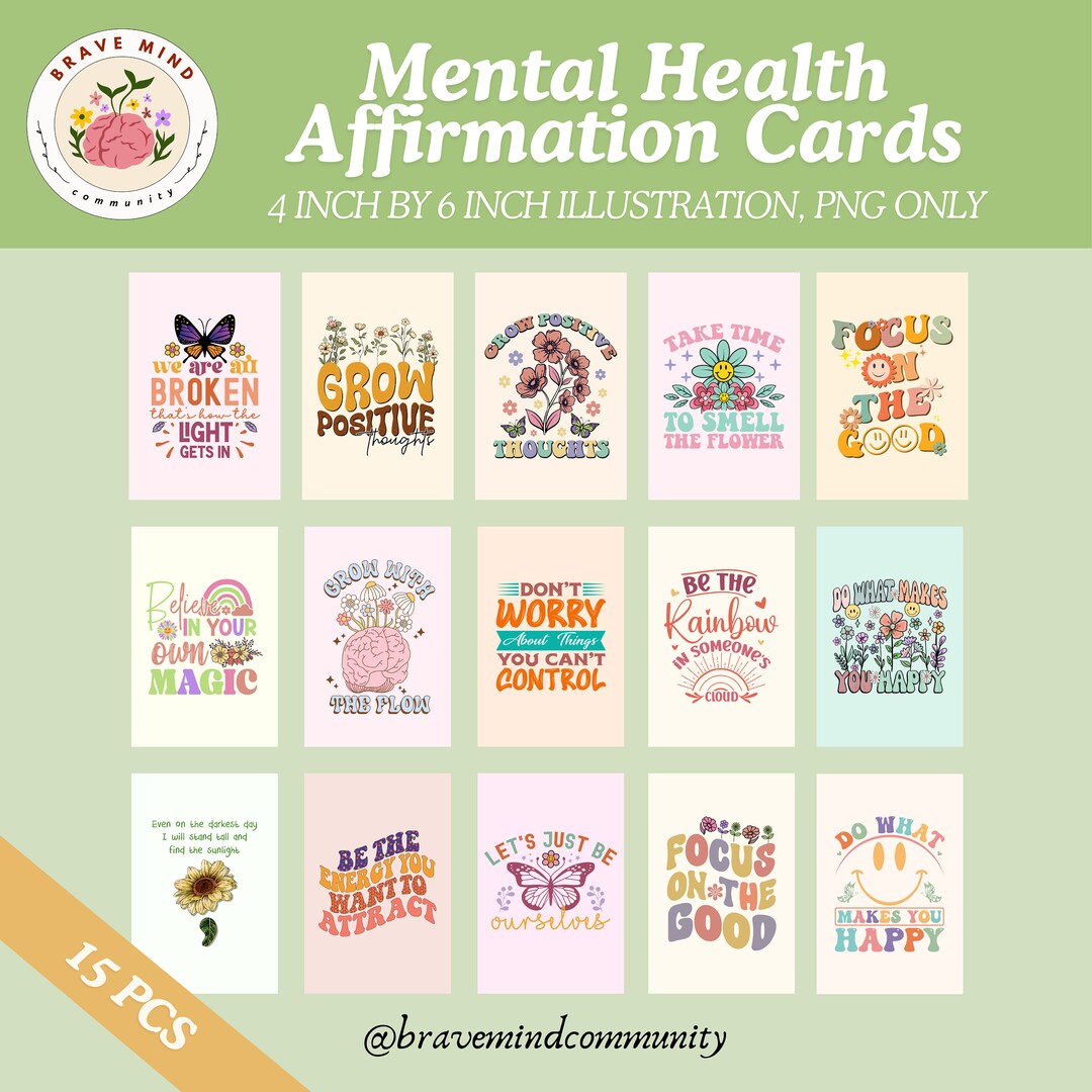 Positive Affirmation Mental Health Matters Printable Card - Etsy