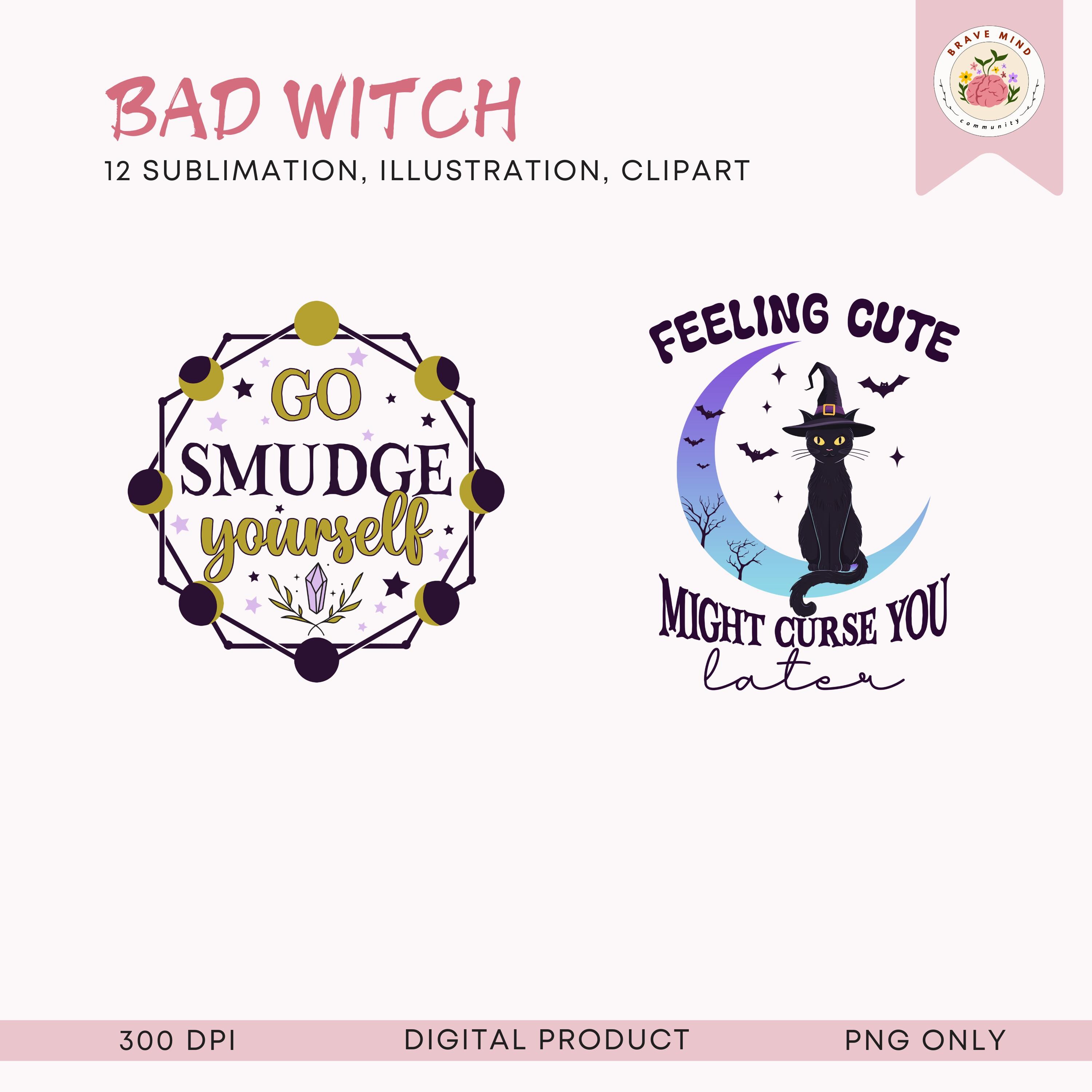Funny Witches Clip Art Spooky Season SVG Salem Witch Mama Halloween ...