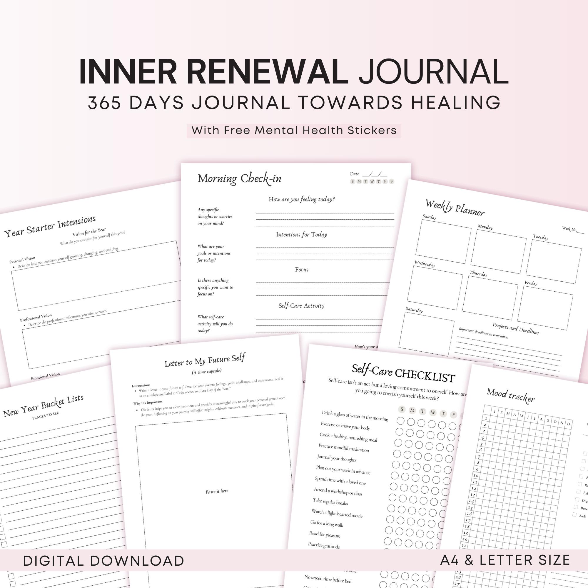 365 Days Journal Printable, Mental Health Journal, Bullet Journal ...