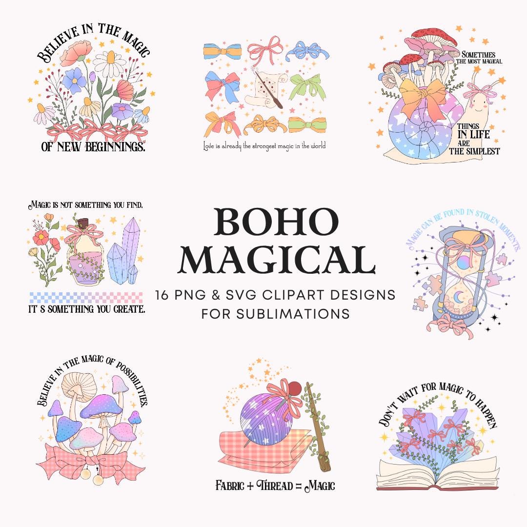 Boho Magical Coquette SVG Boho Cute SVG Sublimation Clipart PNG Boho ...