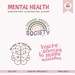 Mental Health Clipart Illustration Bundle Positive Quotation for POD ...