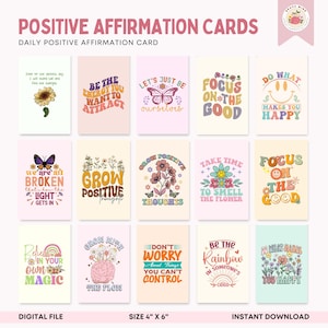 Positive Affirmation Card Mental Health Card Positivity Printable Card ...
