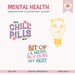 Mental Health Clipart Illustration Bundle Positive Quotation for POD ...