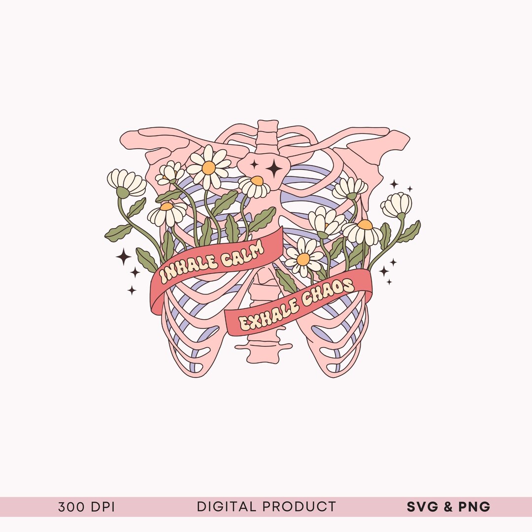Exhale Chaos SVG Mental Health SVG Sublimation Cute PNG Mental Health ...