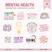 Mental Health Clipart Illustration Bundle Positive Quotation for POD ...