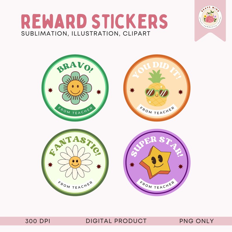 Classroom Reward for Preschooler Stickers PNG Motivational Reward Chart ...