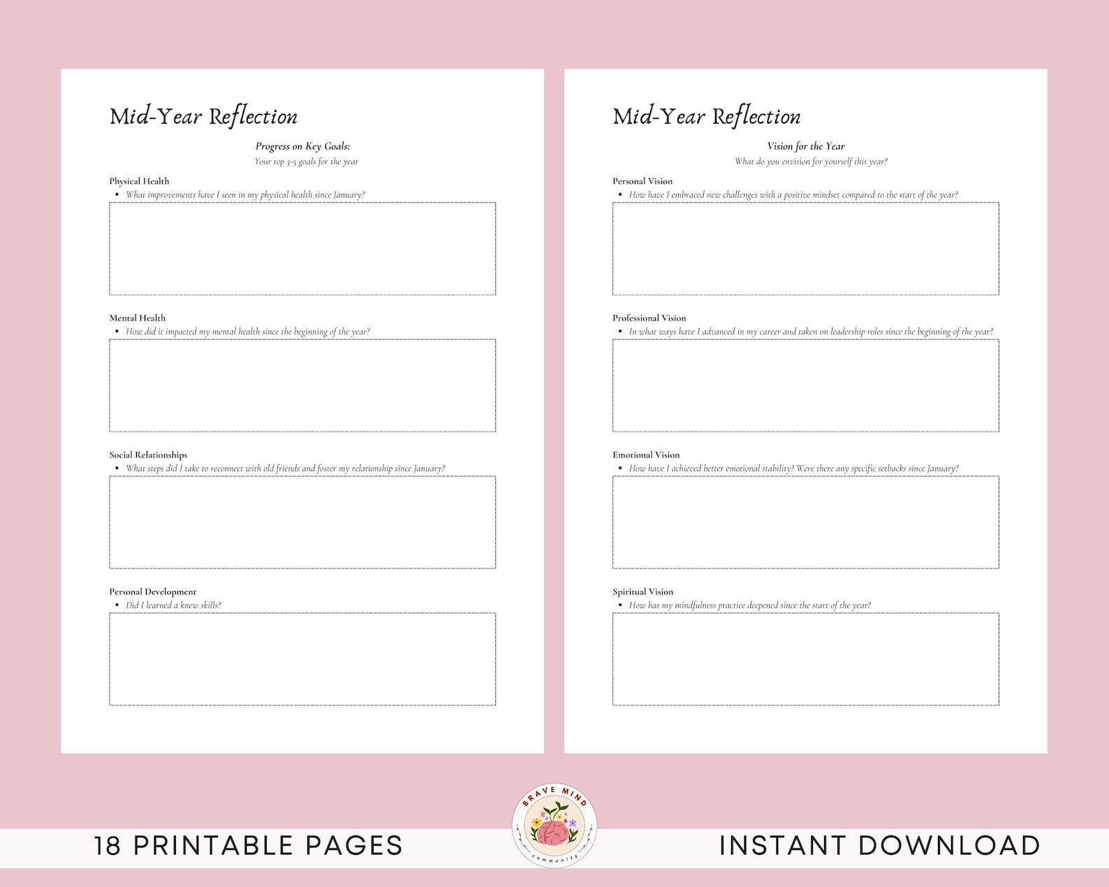 365 Days Journal Printable, Mental Health Journal, Bullet Journal ...