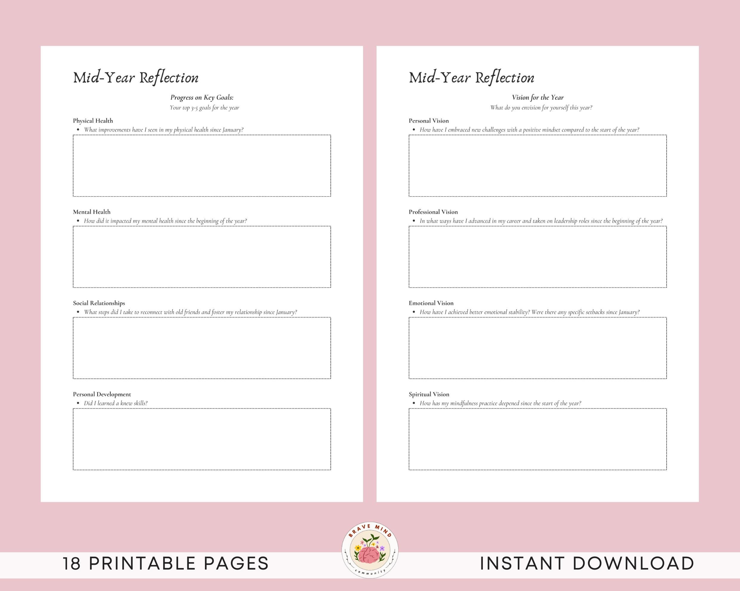 365 Days Journal Printable, Mental Health Journal, Bullet Journal ...