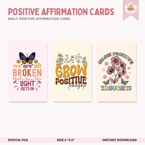 Positive Affirmation Card Mental Health Card Positivity Printable Card ...