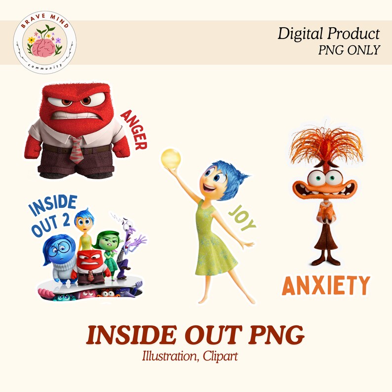 Inside Out 2 PNG Bundle Inside Out 2 Download Inside Out PNG Anger Joy ...