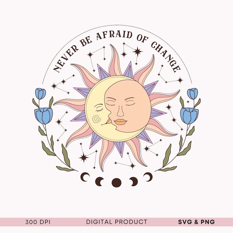 Boho Celestial SVG Clipart Illustration Celestial Clipart Affirmation ...