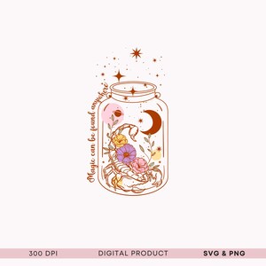 Boho Mystical Clipart Celestial PNG Bundle Spiritual Witchy Graphics ...