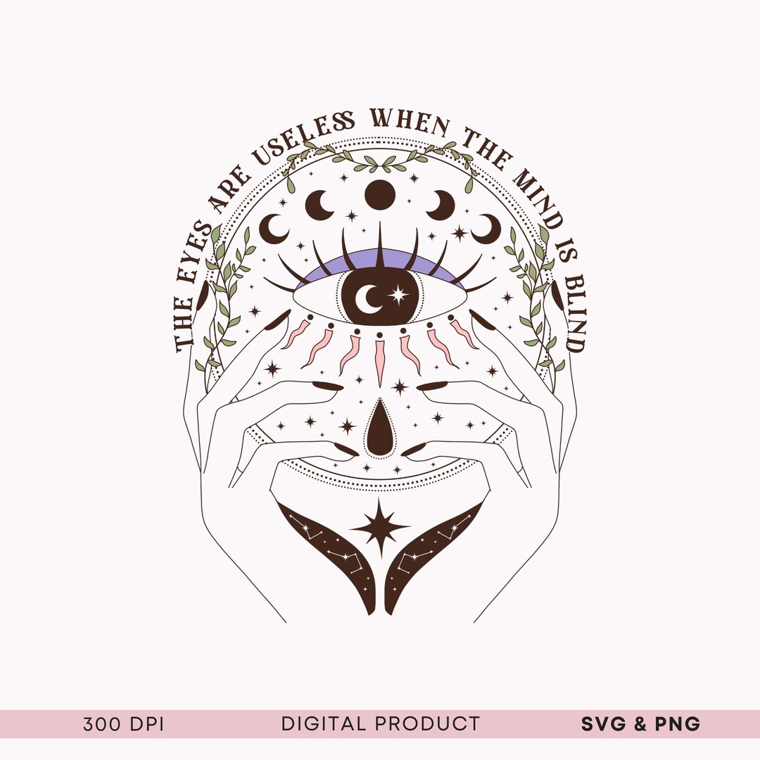 Eyes and Mind SVG Clipart Illustration Celestial Clipart Affirmation ...