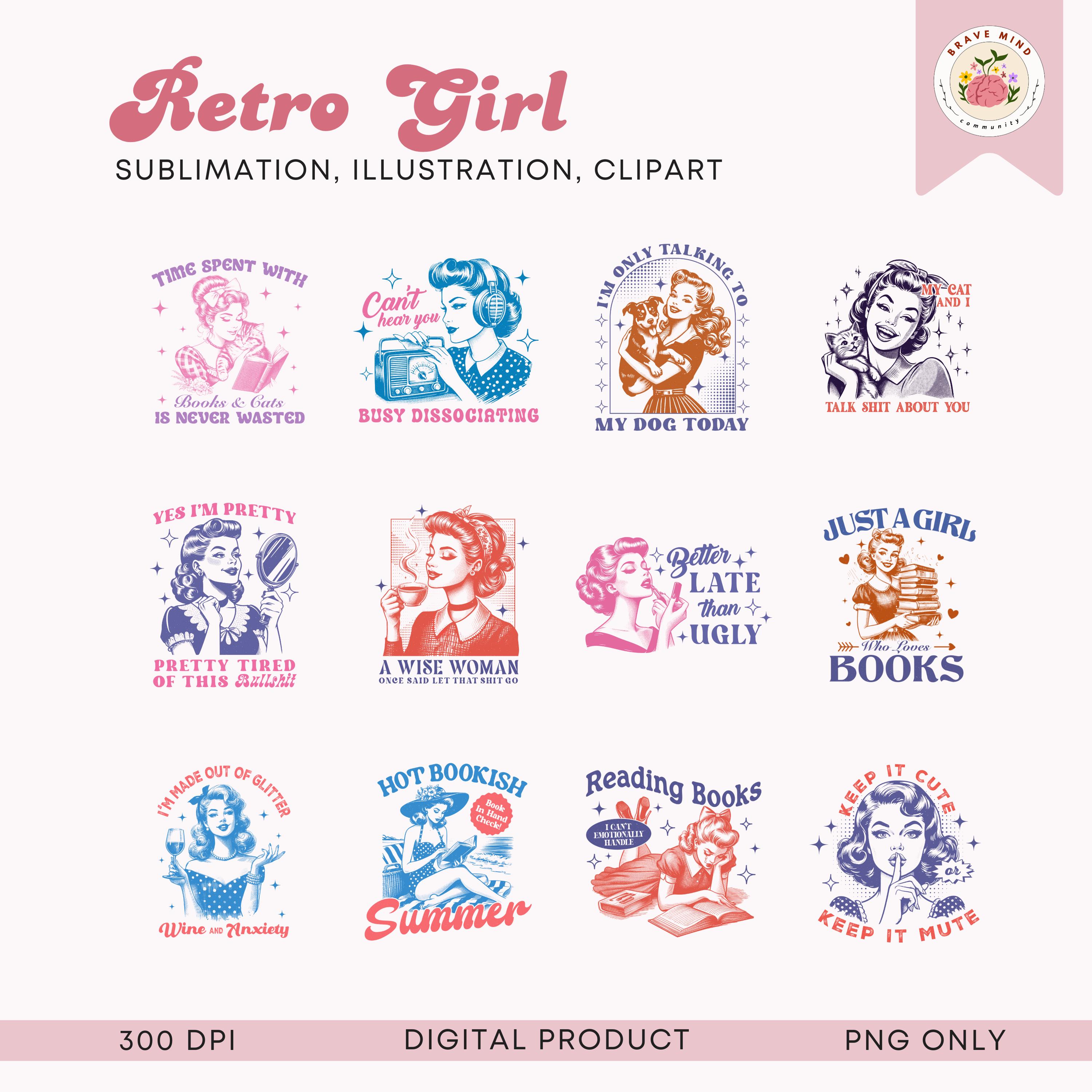 Book Art Retro Quotation Books PNG Vintage Clipart Girl Funny ...