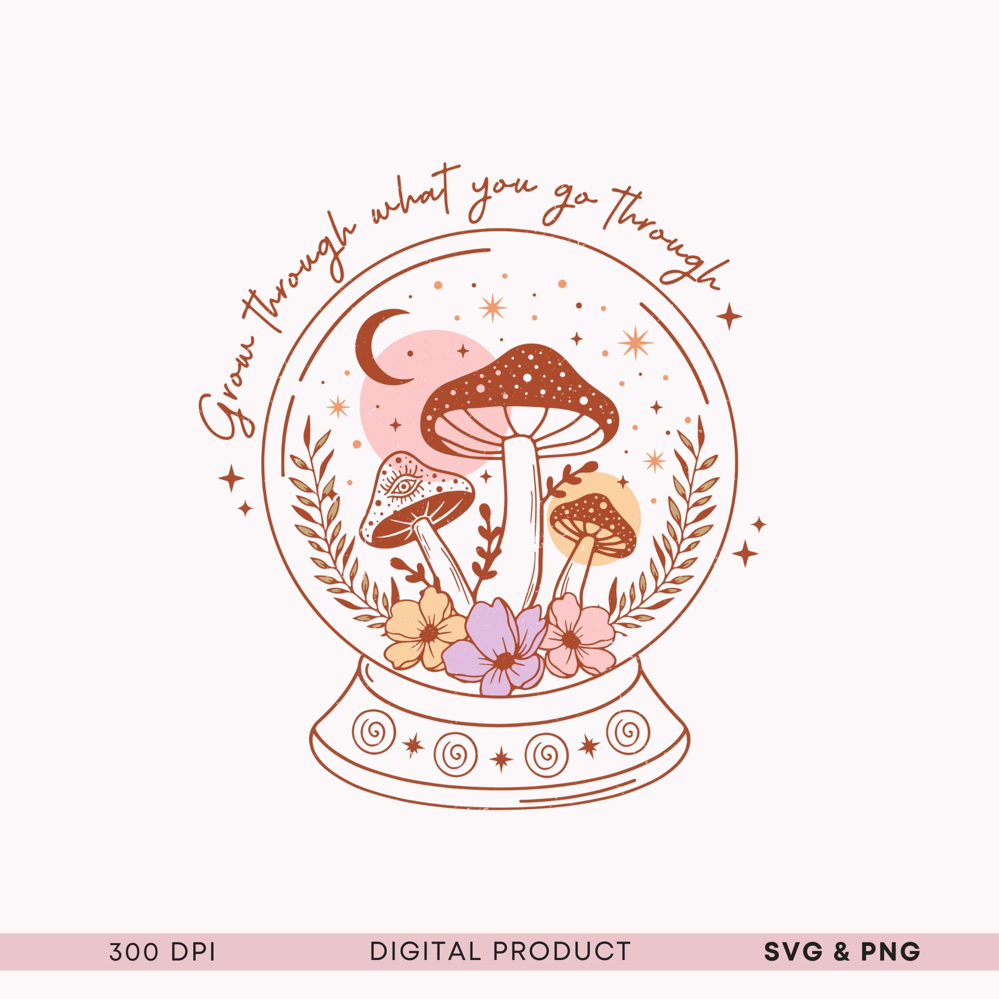 Boho Mystical Clipart Celestial PNG Bundle Spiritual Witchy Graphics ...