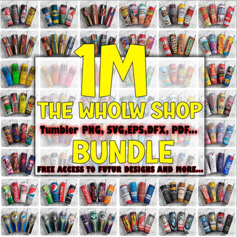 Tumbler Wrap Sublimation Mega Bundle: 20oz & Can Glass PNG Designs ...