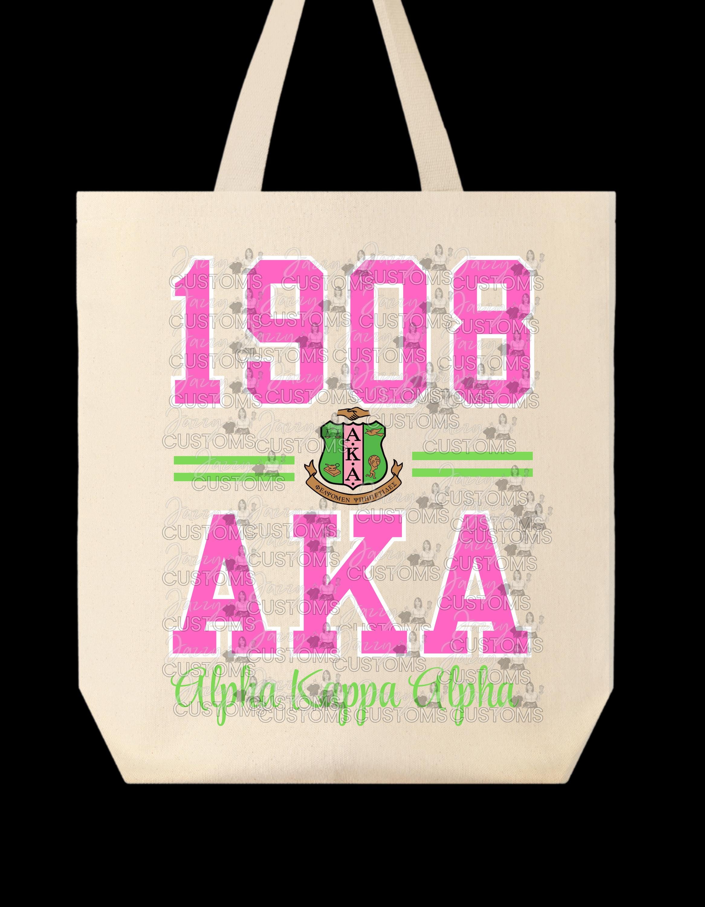 Alpha Kappa Alpha Tote Bag AKA 1908 Greek Letters Alpha Kappa Alpha ...
