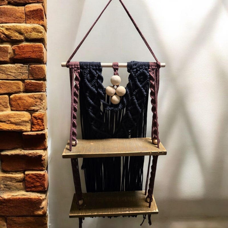 Macrame Bookshelf - Etsy