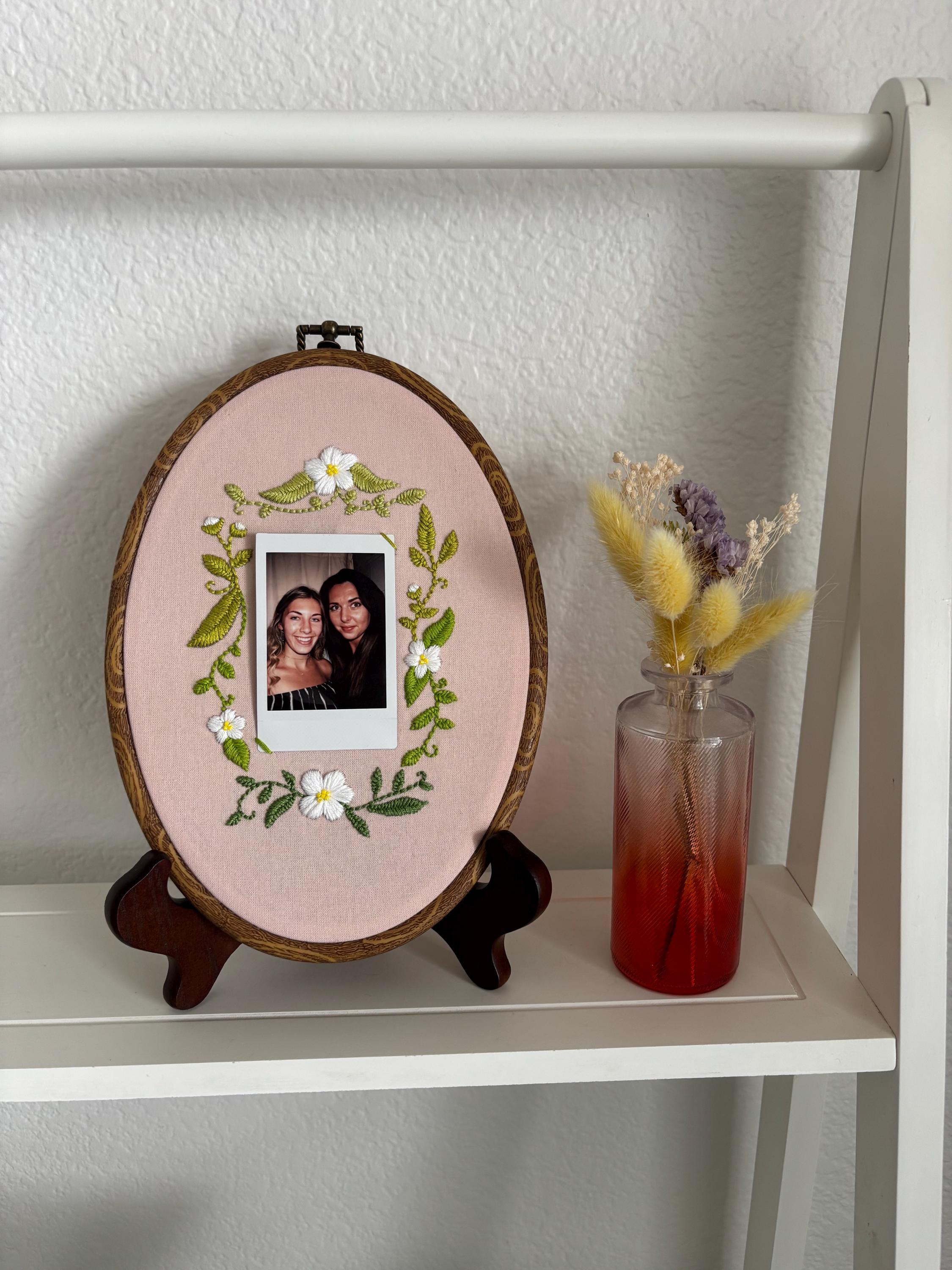 Green Vine Embroidery Polaroid Frame - Etsy