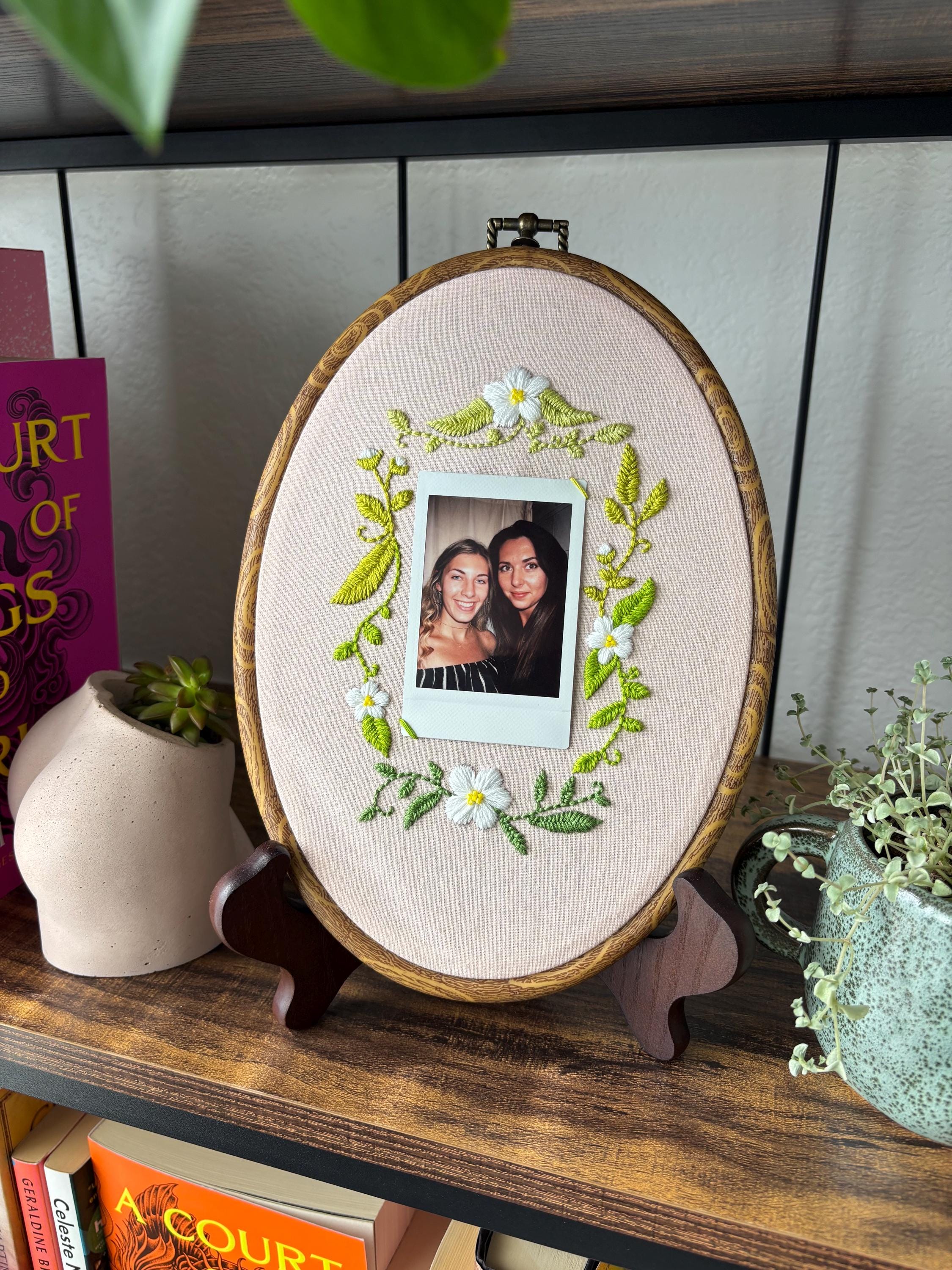 Green Vine Embroidery Polaroid Frame - Etsy