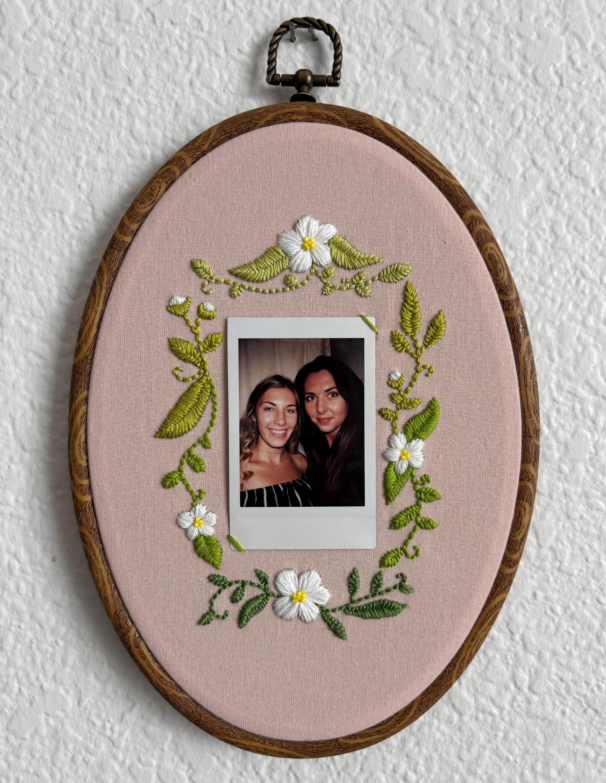 Green Vine Embroidery Polaroid Frame - Etsy