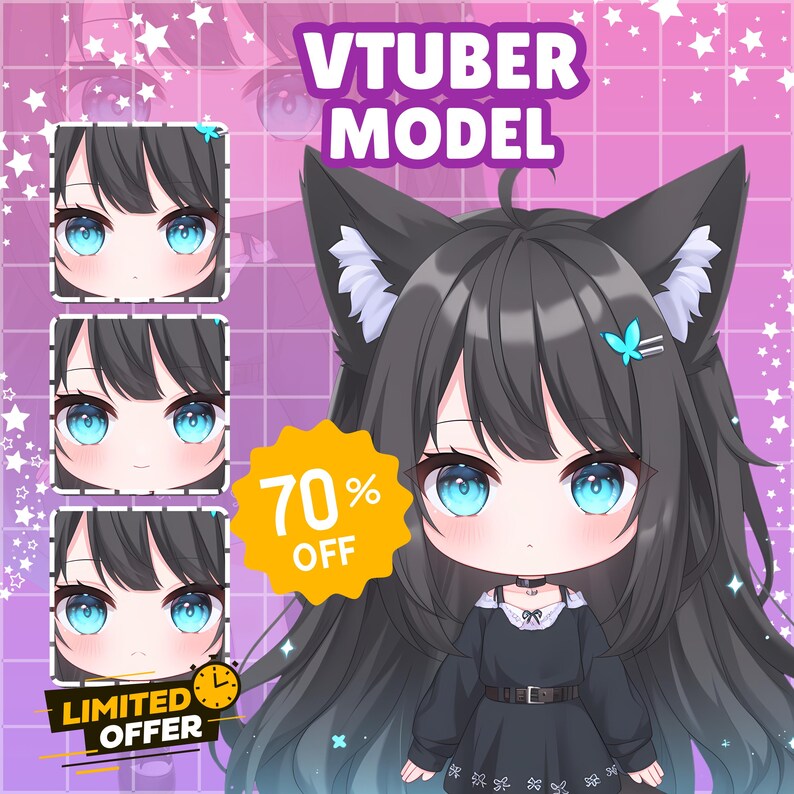 Custom Chibi Vtuber, Vtuber Chibi Model, Vtuber Commission, Vtuber ...