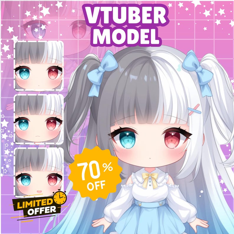 Custom Chibi Vtuber, Vtuber Chibi Model, Vtuber Commission, Vtuber ...