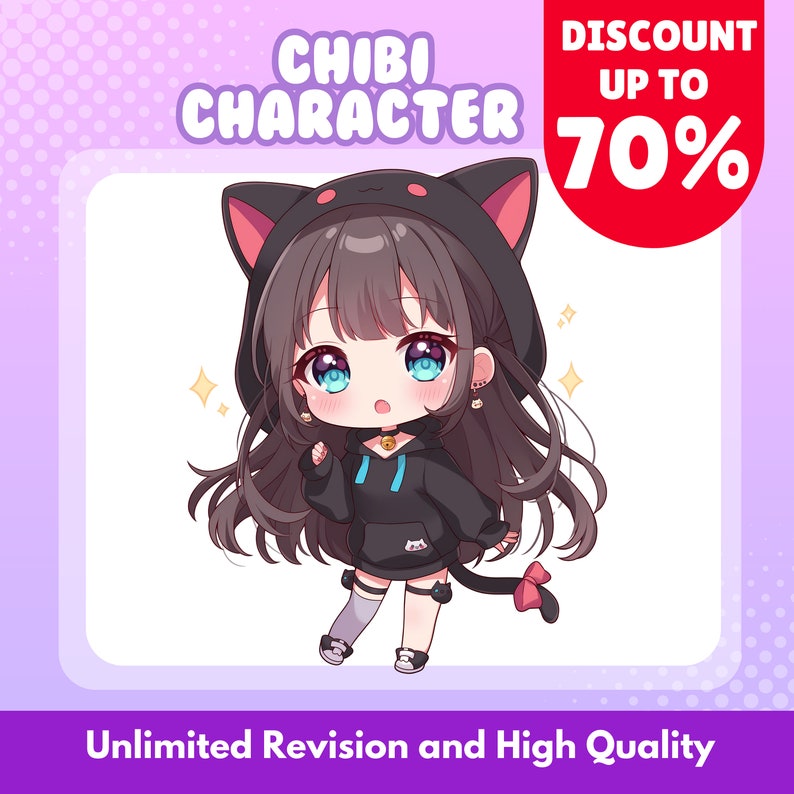 CUSTOM CHIBI Cute, Original Character Anime Chibi Twitch, Chibi Logo ...
