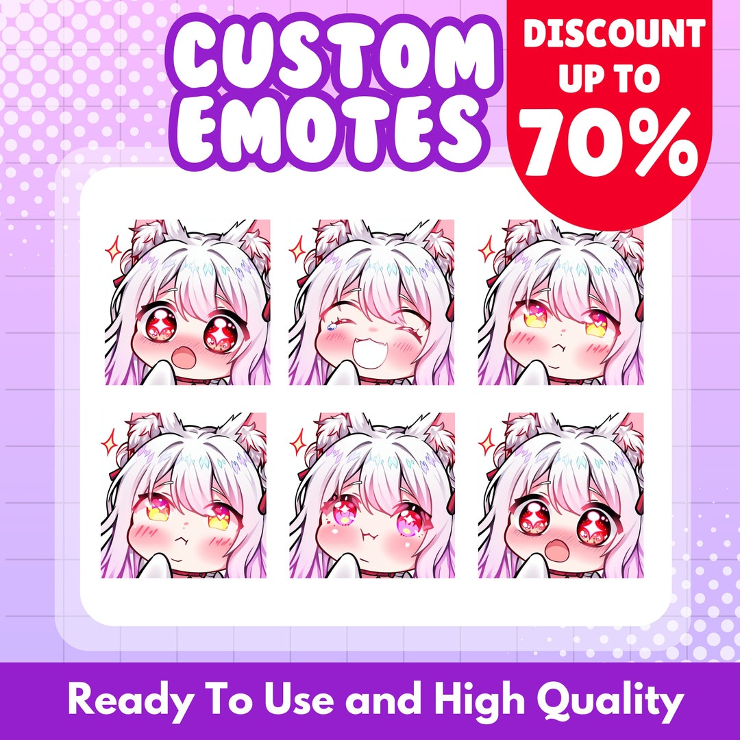 Custom Twitch Emotes Kick Emote Animated Emotes Vtuber Cute Chibi Emote ...