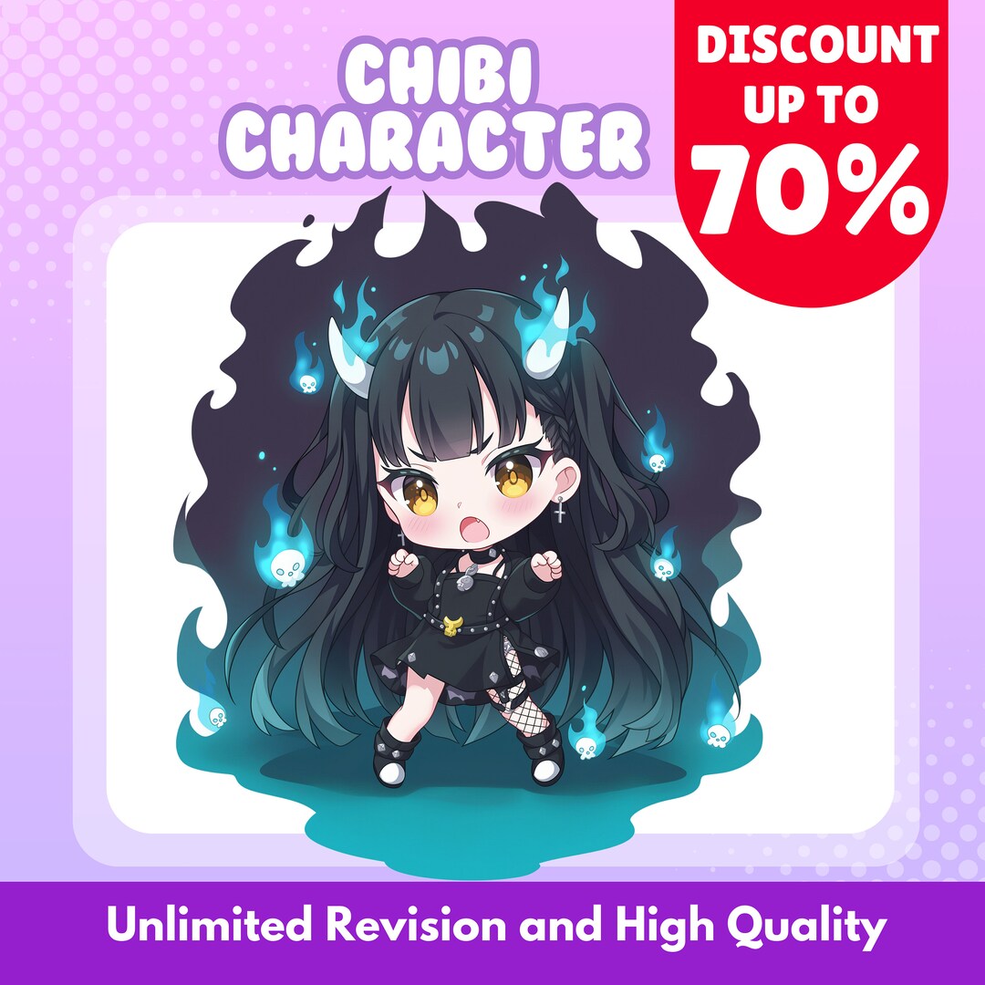 Custom Chibi Original Character Anime Chibi Twitch Chibi Logo Chibi Art ...
