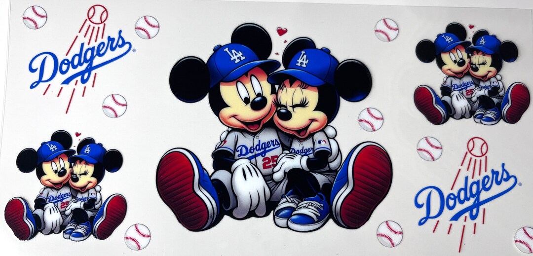 Mickey & Minnie LA Dodgers UV DTF Wrap 16 Oz no Heat Required - Etsy