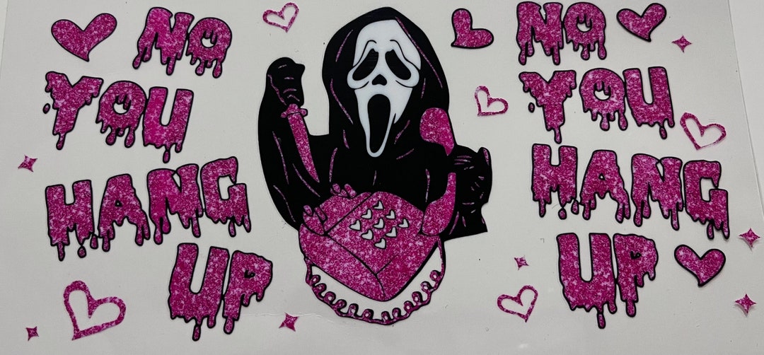 Scream Ghost Face Pink Horror UV DTF Wrap 16 Oz no Heat Required - Etsy