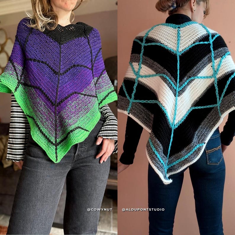 Lydia's Spiderweb Poncho Crochet Pattern: Goth Halloween (PDF Pattern ...