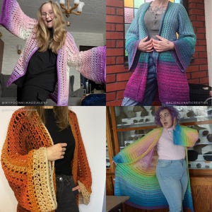 Nocturne Hexagon Cardigan Crochet Pattern: Goth Witch Cottagecore (PDF ...