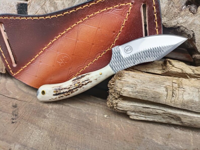 Handmade Bushcraft Knife With Sheath Full Tang Rasp Steel Hunting ...