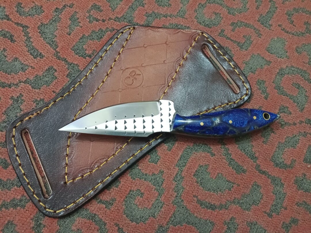 Handmade Bushcraft Knife With Sheath Full Tang Rasp Steel Hunting ...