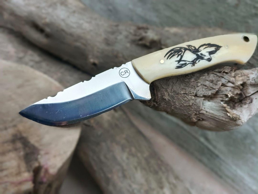 Handmade Bushcraft Knife With Sheath Full Tang Stainless Steel Hunting ...